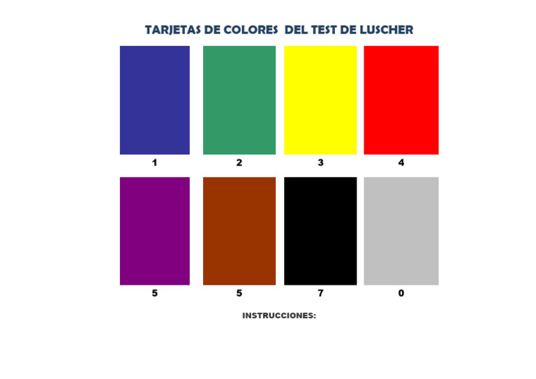 Tarjetas de Colores Del Test de Luscher PDF | PDF