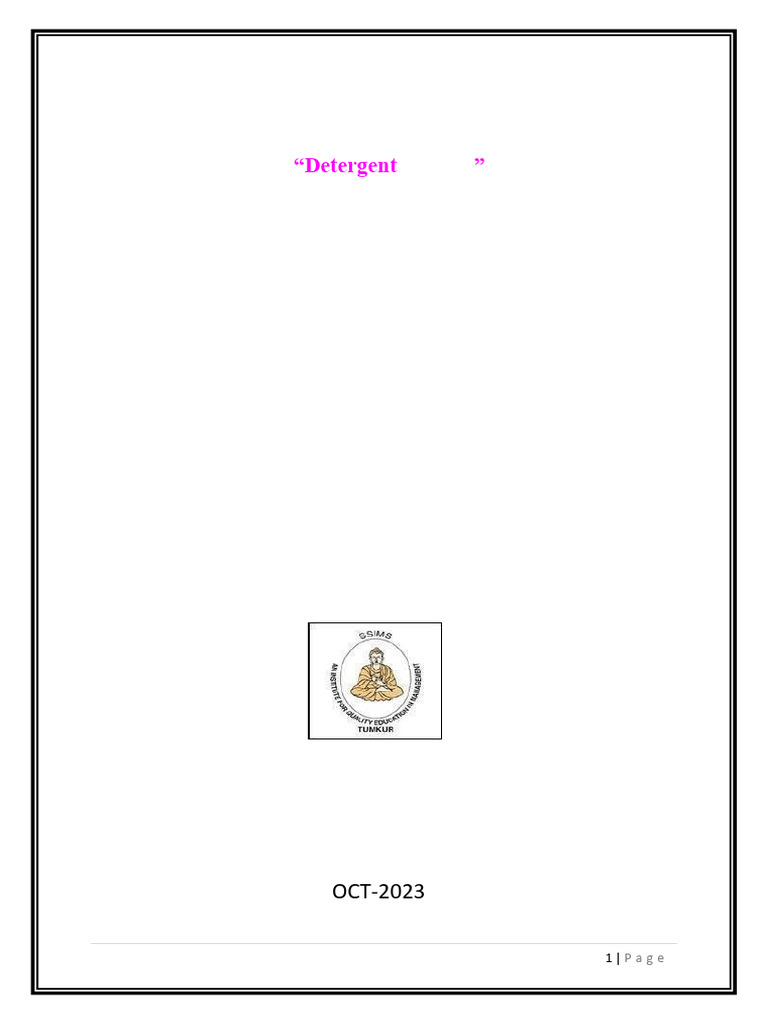 ROOPA FINAL | PDF | Detergent | Economies