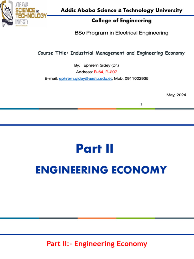 Part II - Engineering Economy-2016 | PDF | Depreciation | Interest