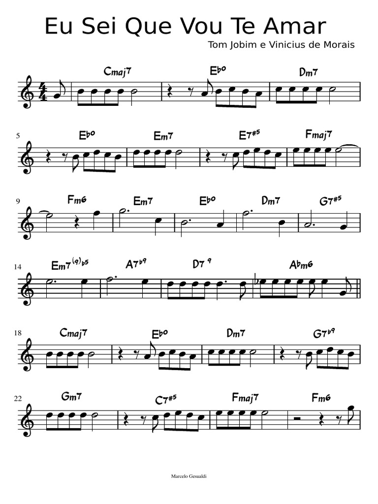 Eu_Sei_Que_Vou_Te_Amar_cifra_e_melodia | PDF