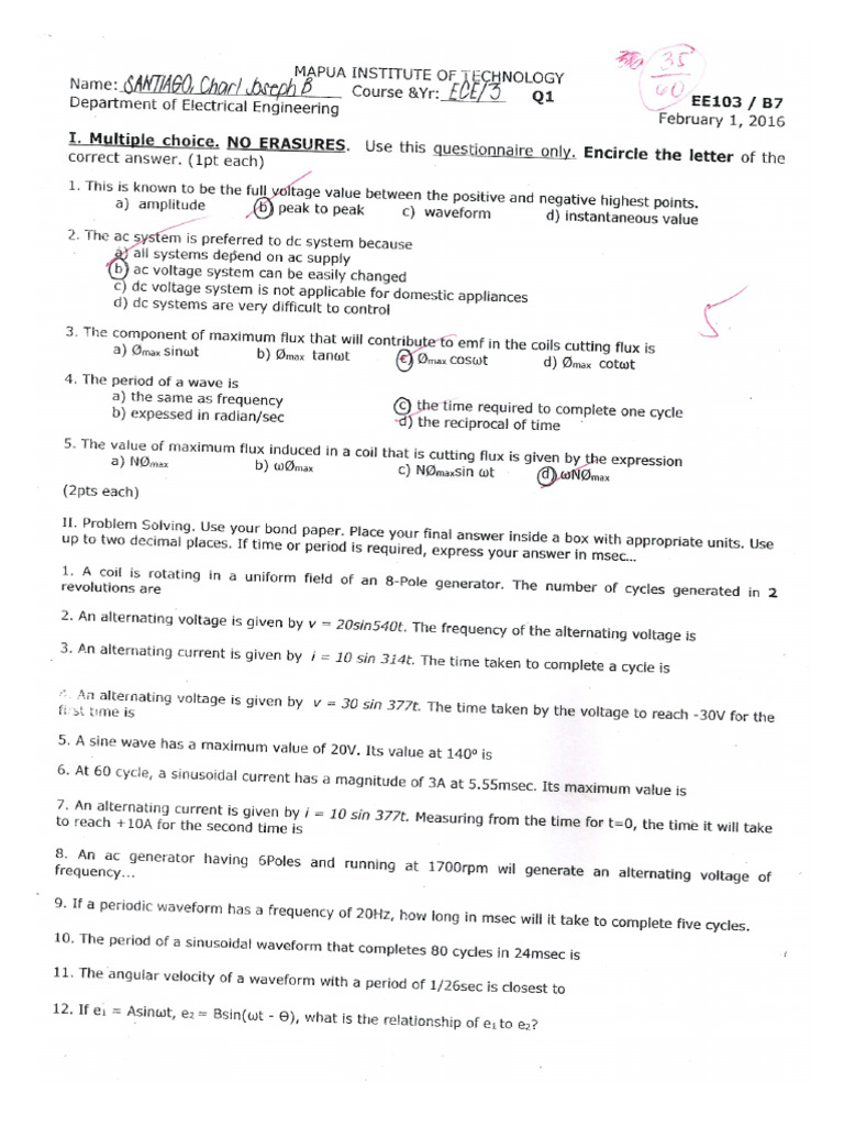 EE103 (2ndtake) - Q1 | PDF