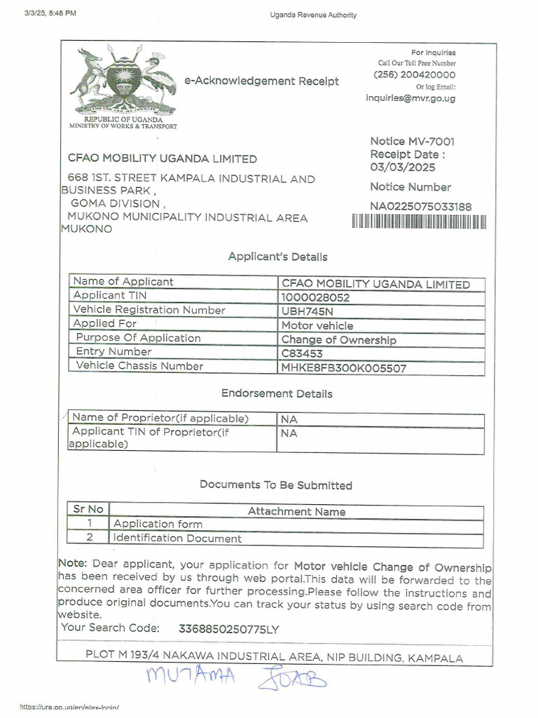Transfer Forms -Joab UBH 745N | PDF