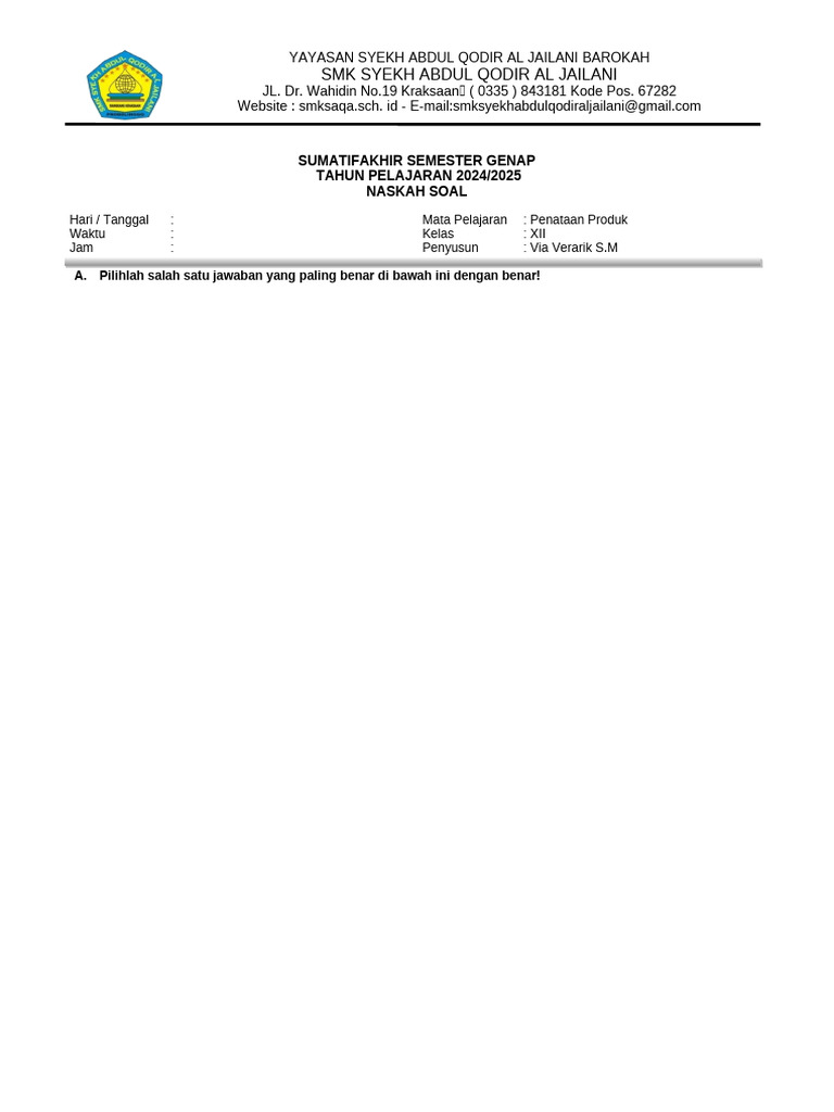 Penataan Produk STS Fix | PDF