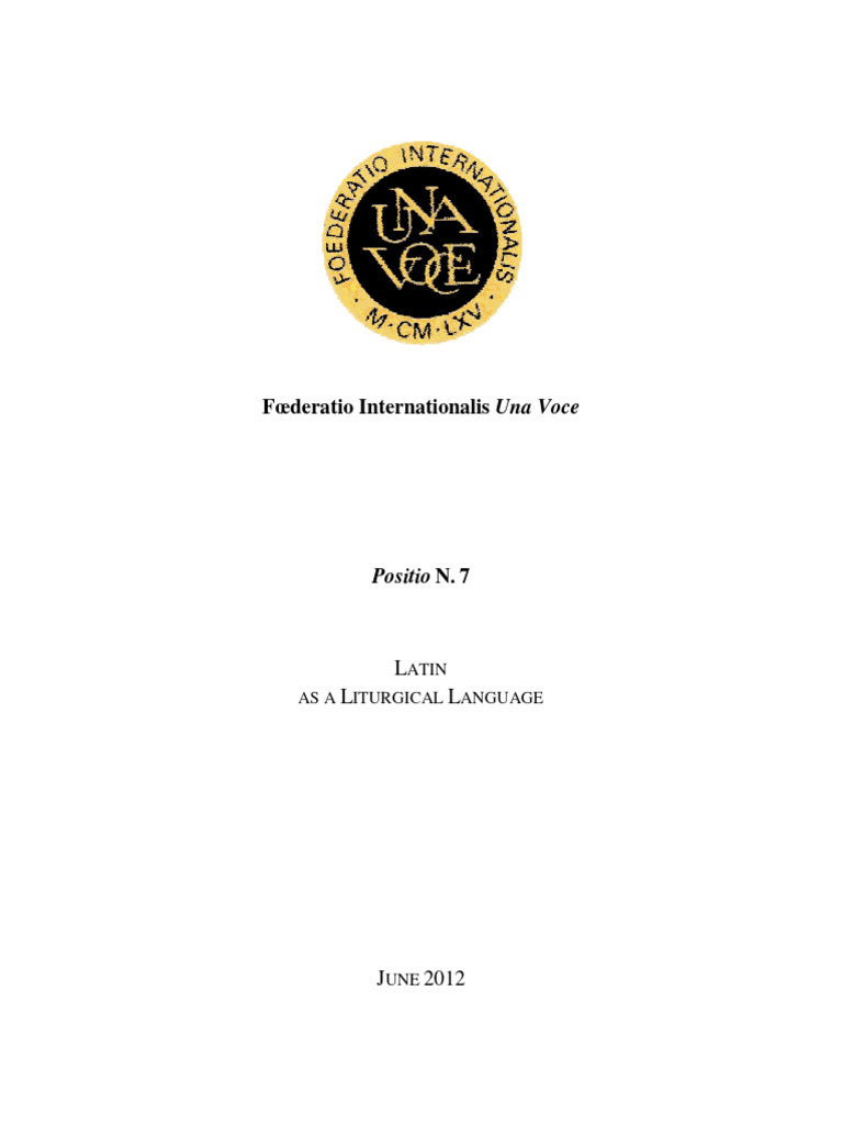Fiuv pp7 Latin As Liturgical Language | PDF | Mass (Liturgy) | Catholic Church