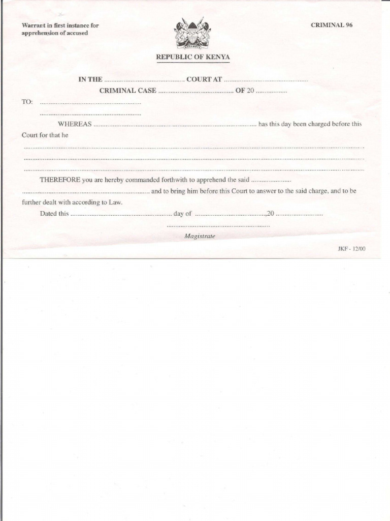 Warrant in First Instance | PDF