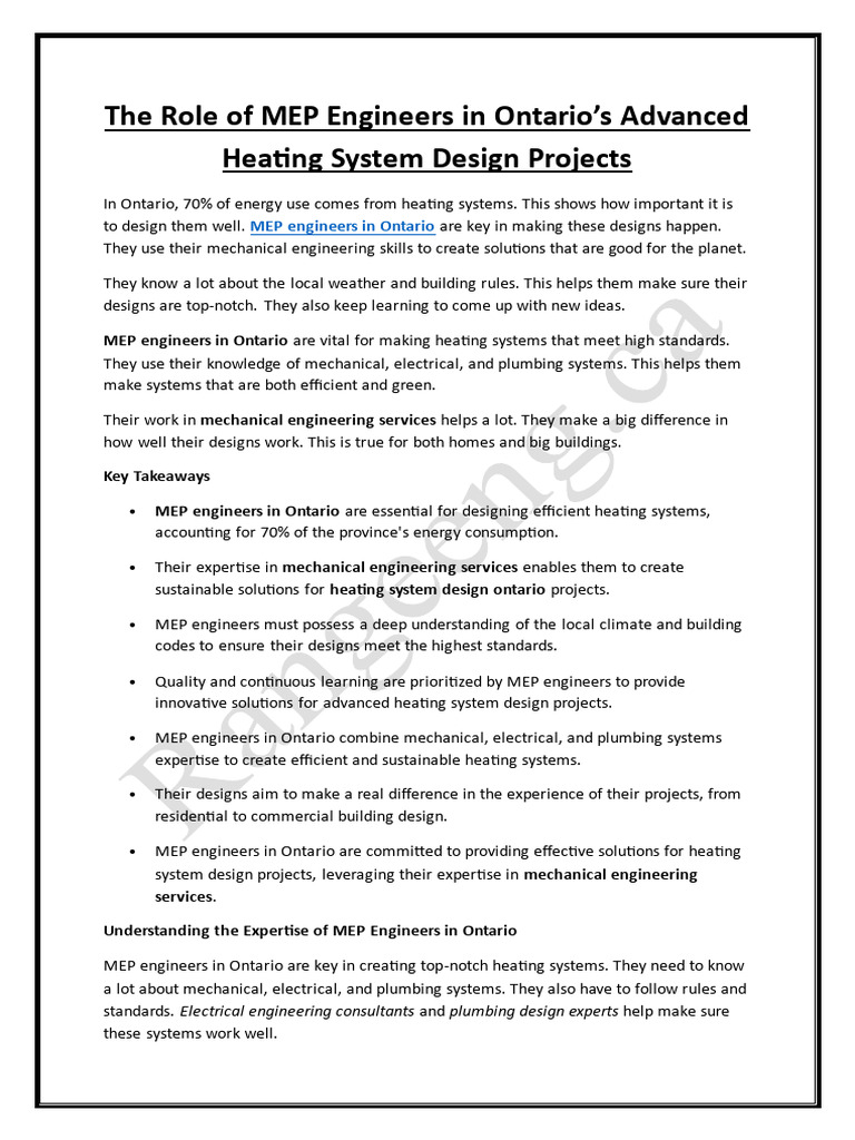 MEP Engineers in Ontario | PDF | Sustainable Design | Sustainability