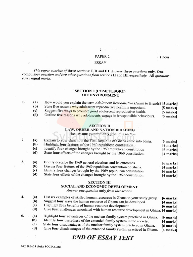 2025 FEB MOCK - Social Studies 2 | PDF | Behavioural Sciences
