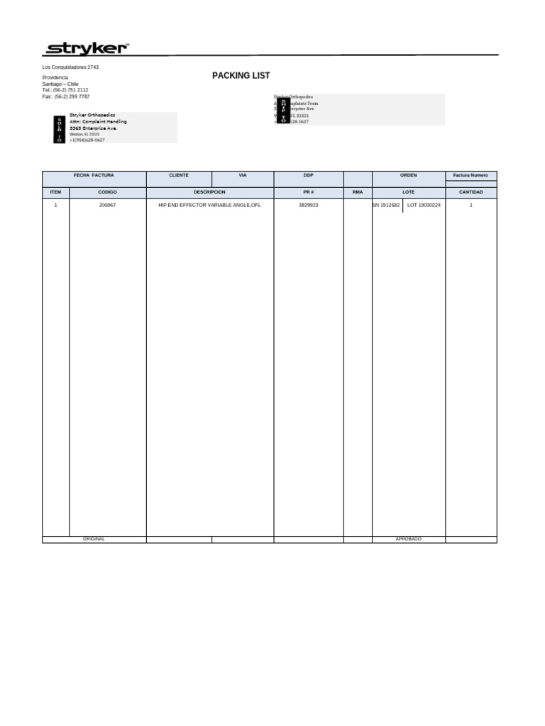 Packing List Hip | PDF
