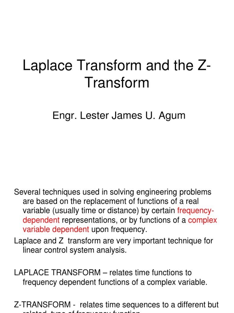 Laplace Transform and The Z-Transform | PDF | Laplace Transform | Trigonometric Functions
