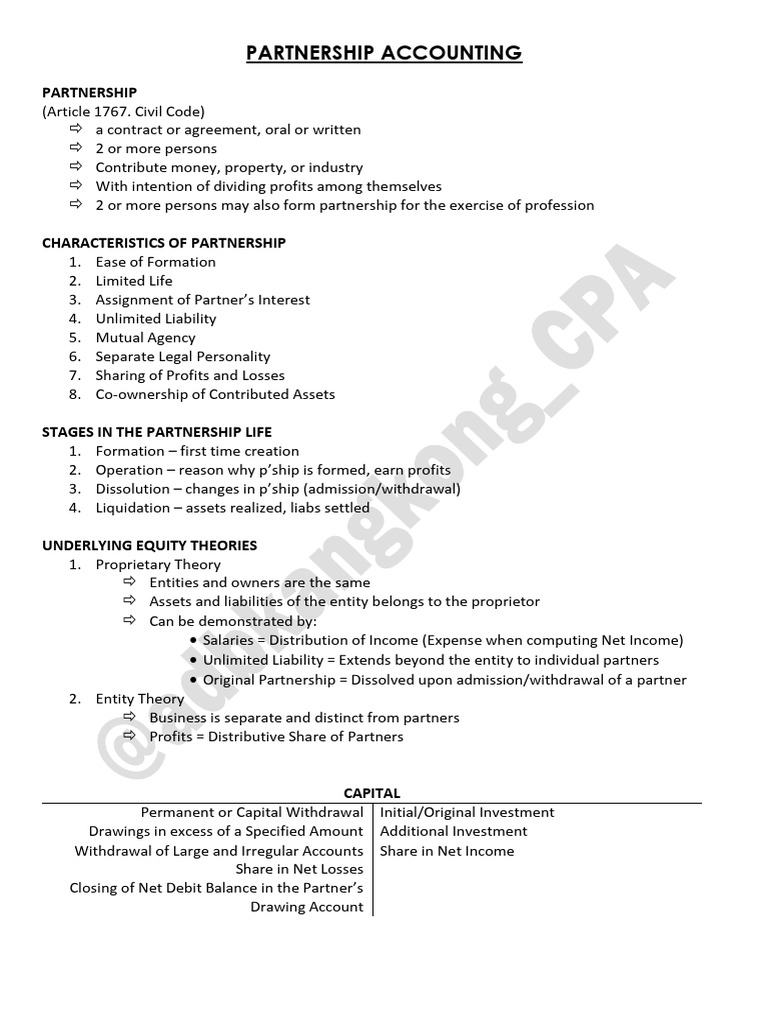 01 Partnership Accounting | PDF | Partnership | Economies