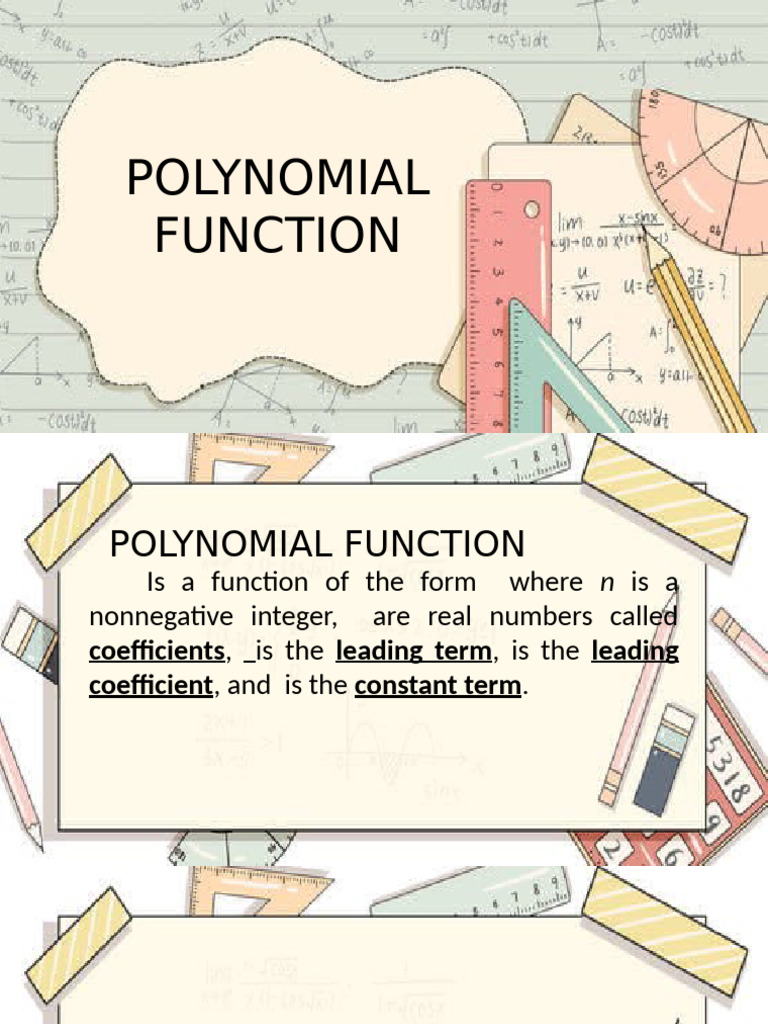 1. Polynomial Functions | PDF