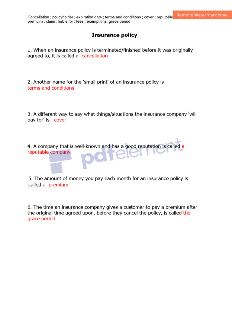 Insurance - Taxes.Loans. Vocabulary-Copy. | PDF | Loans | Insurance