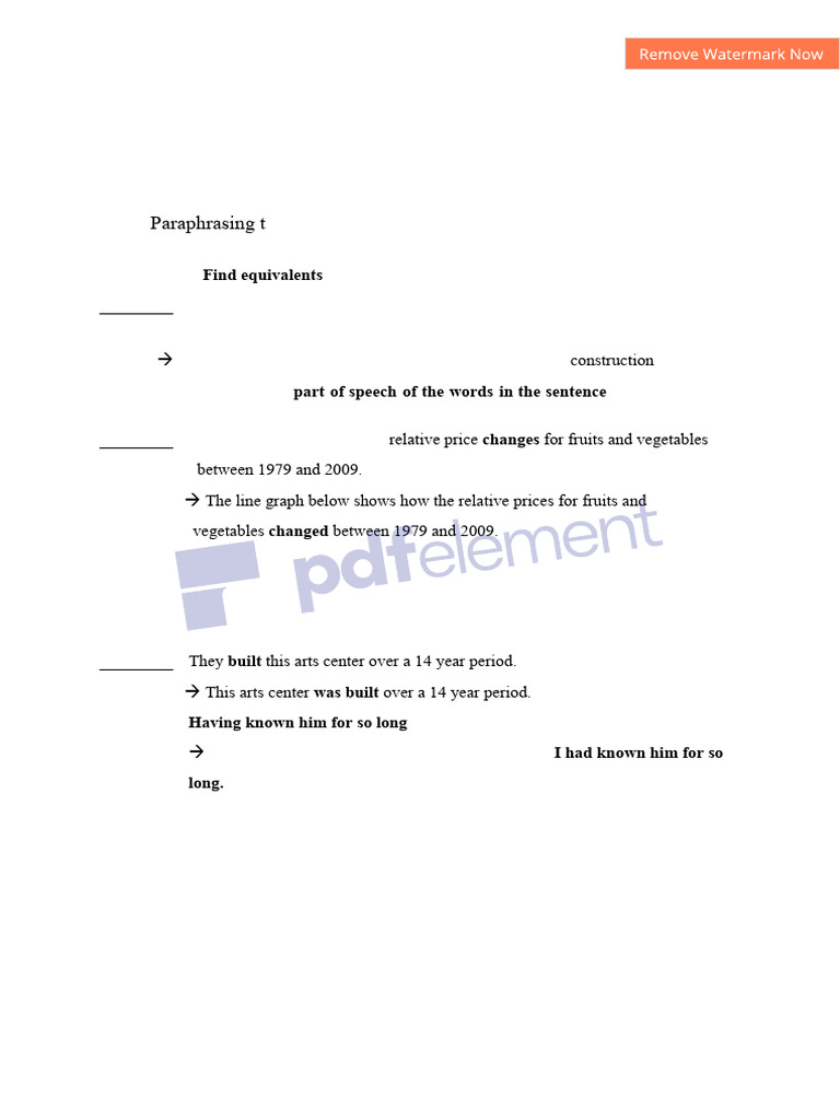 Paraphrasing Techniques and Examples | PDF | Sentence (Linguistics) | Part Of Speech