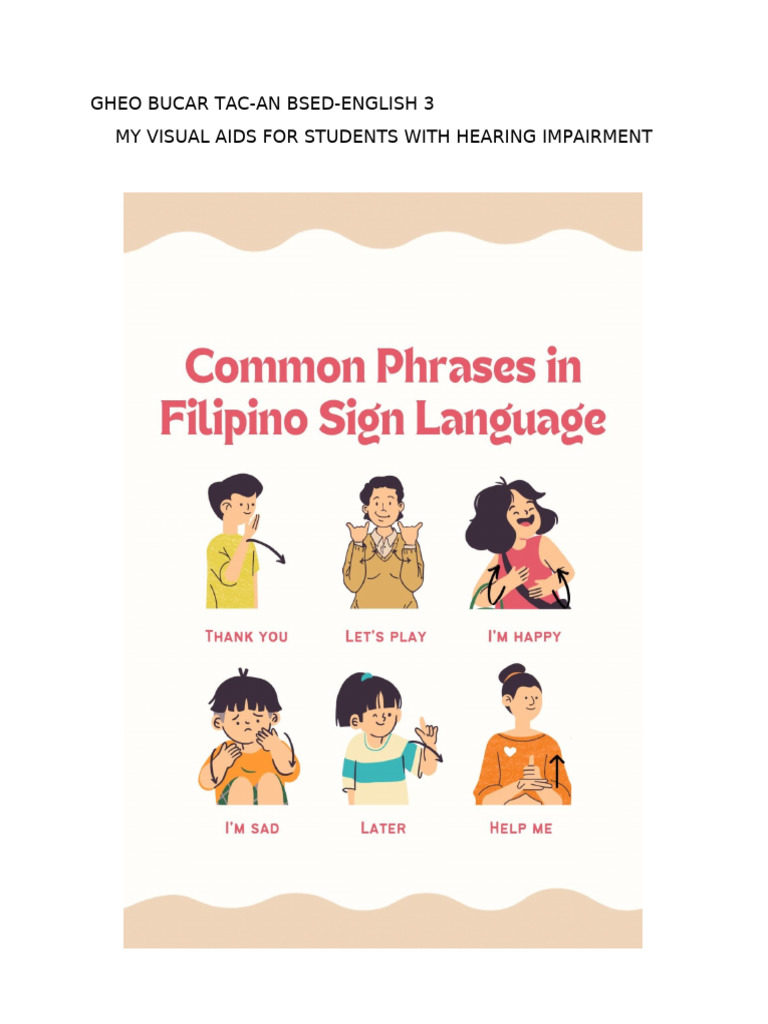 Visual Aids For Students With Hearing Impairment | PDF