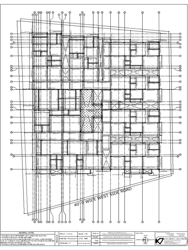 Residential Apartment Roof Beam Plan | PDF