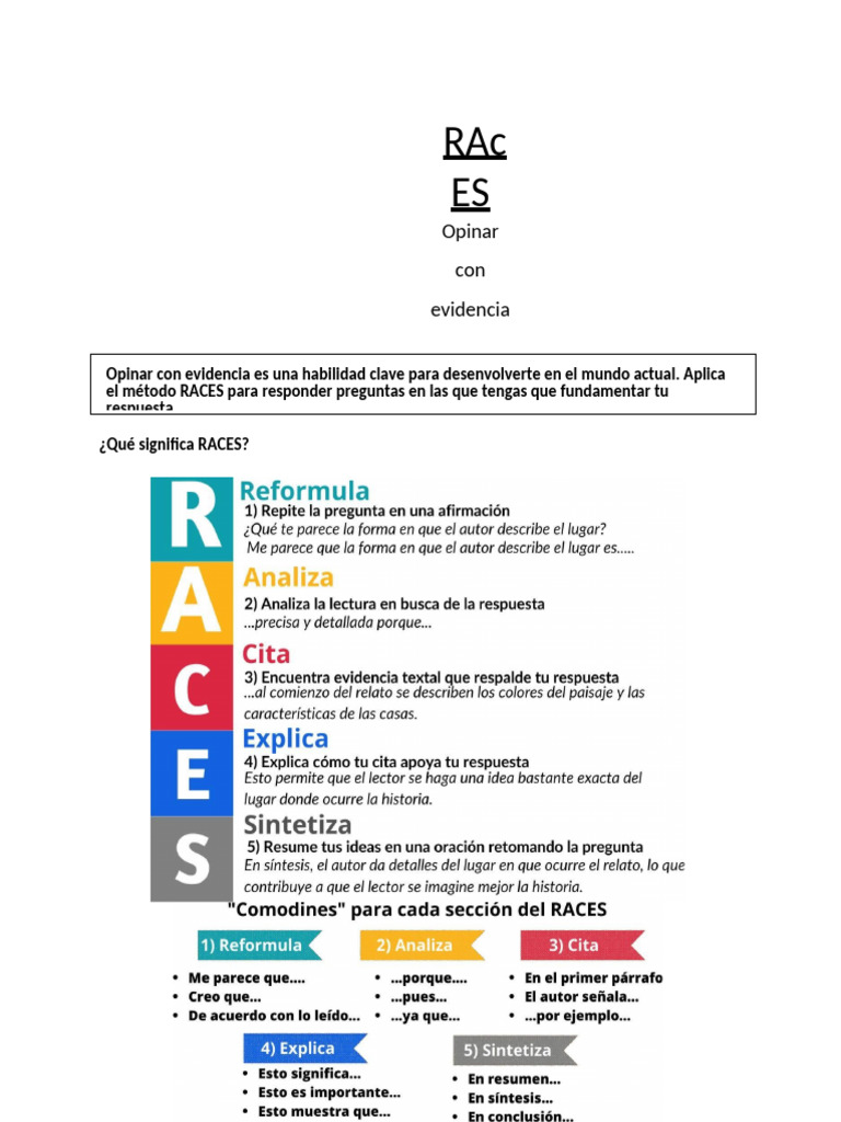 RACES | PDF | Aprendizaje | Cognición