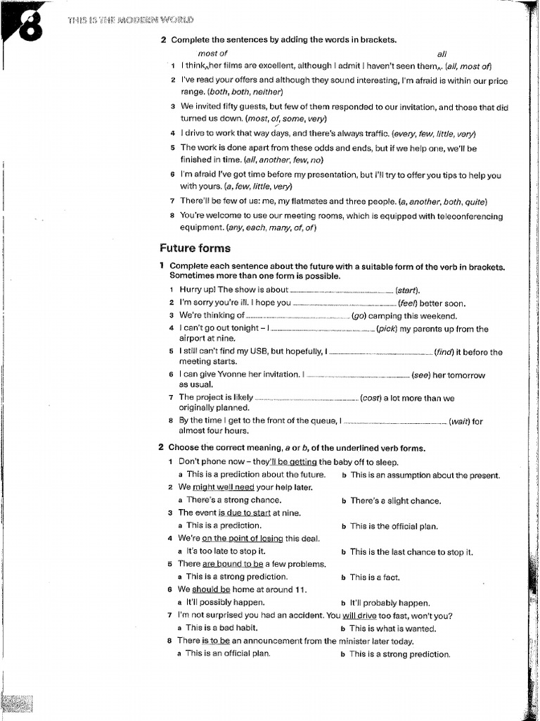 C1 Unit 8 Workbook | PDF