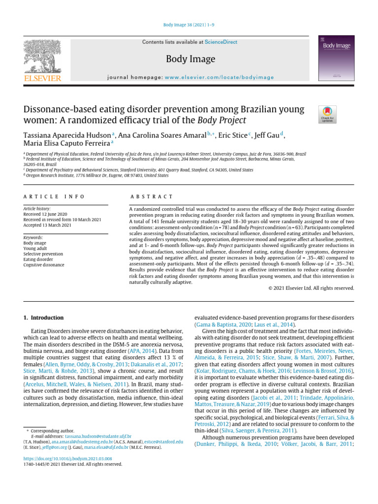 17 - Dissonance-based Eating Disorder Prevention Among Brazilian Young Women a Randomized ...