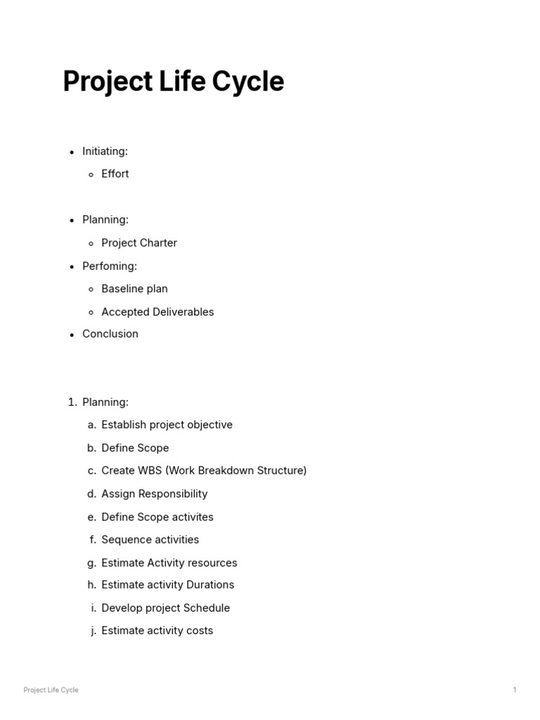 Project Life Cycle | PDF