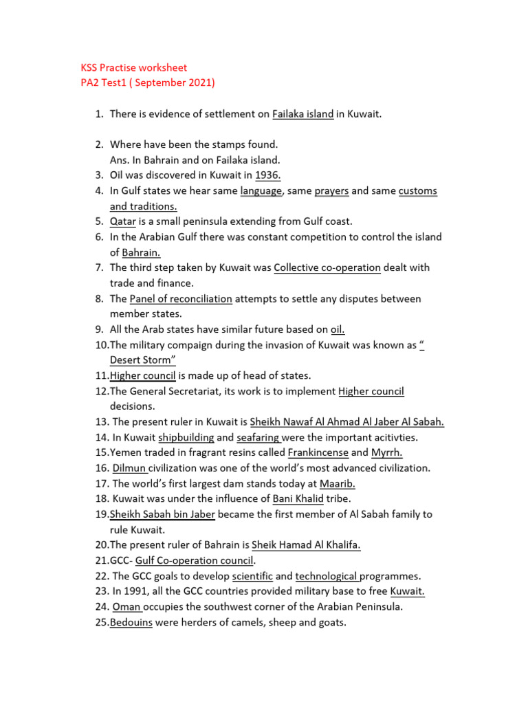 KSS chp2 Revision | PDF