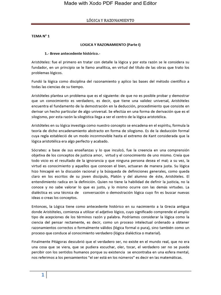 Lógica y Razonamiento-copy | PDF | Razonamiento deductivo | Pensamiento