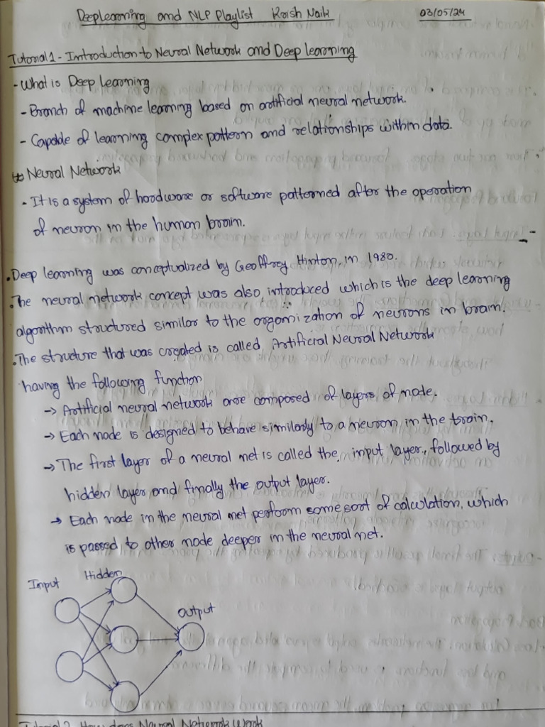 Lec 1 Deep Learning Hand Written | PDF