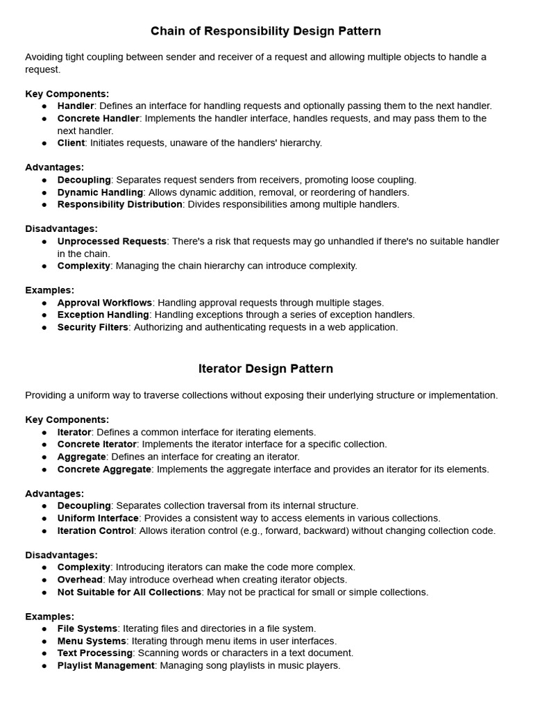 Day 6 - Chain of Responsibility, Iterator Design Patterns | PDF | Interface (Computing) | File ...