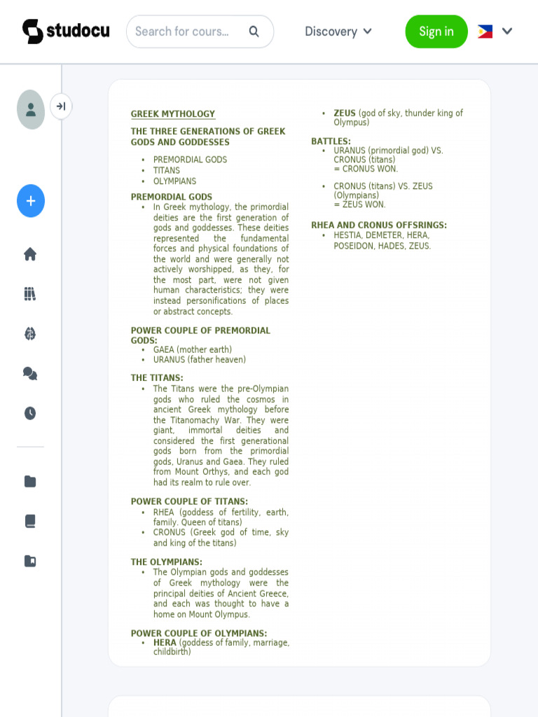 Generations of Greek Gods and Goddesses | PDF | Twelve Olympians | Zeus