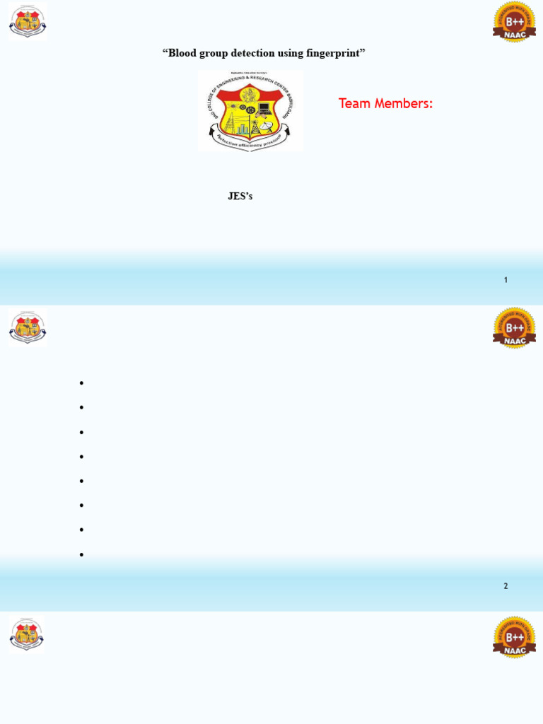 Blood Group Detection Using Fingerprint | PDF | Fingerprint ...