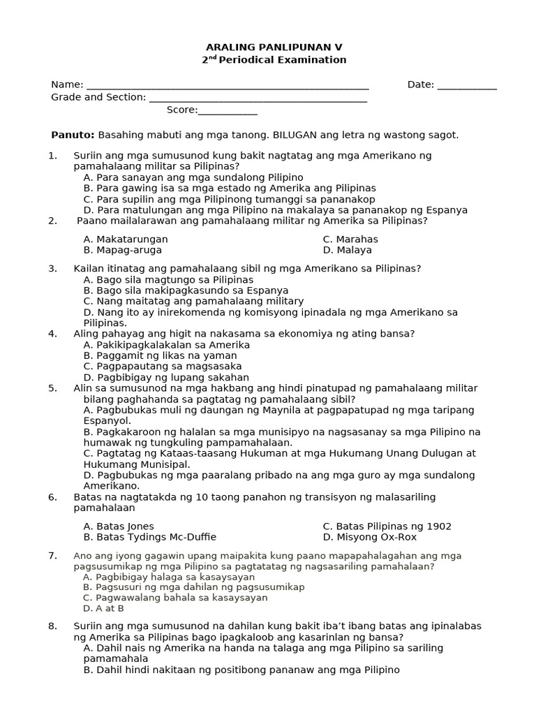 RTP - Ap 2ND Periodical Test 2023-2024 | PDF