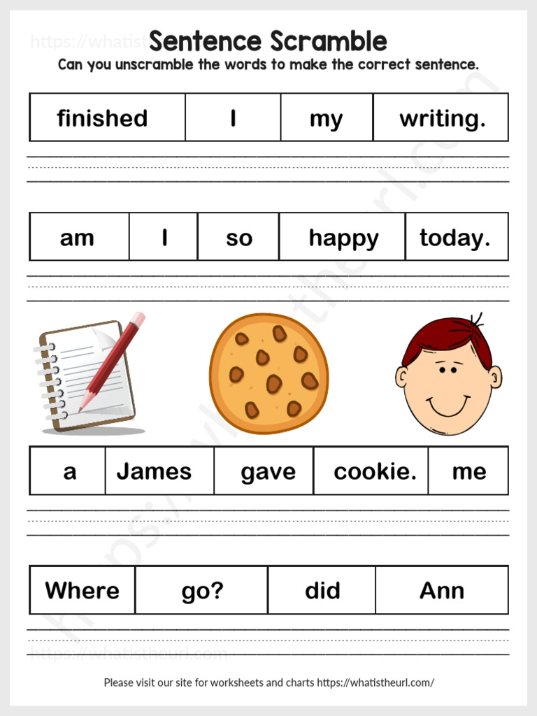 Unscramble The Words and Write The Sentences Exercise 4 | PDF