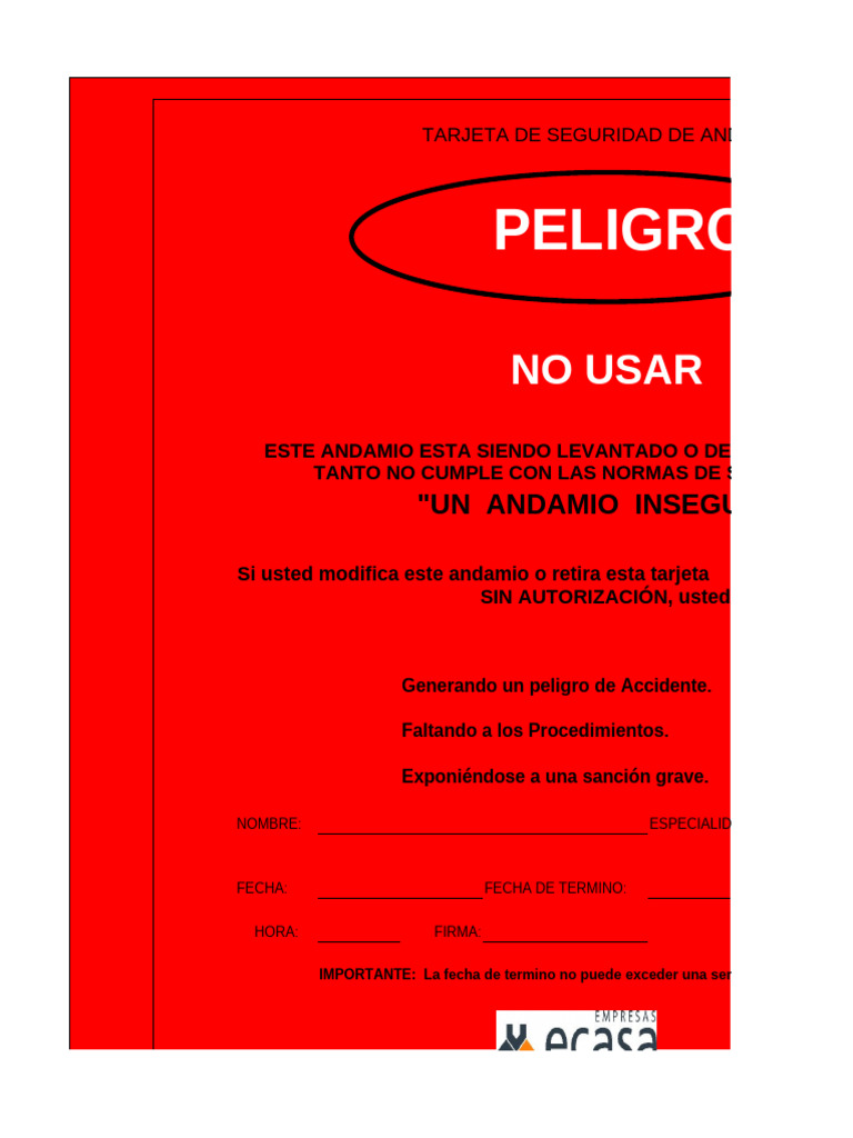 Andamio No Aprobado | PDF