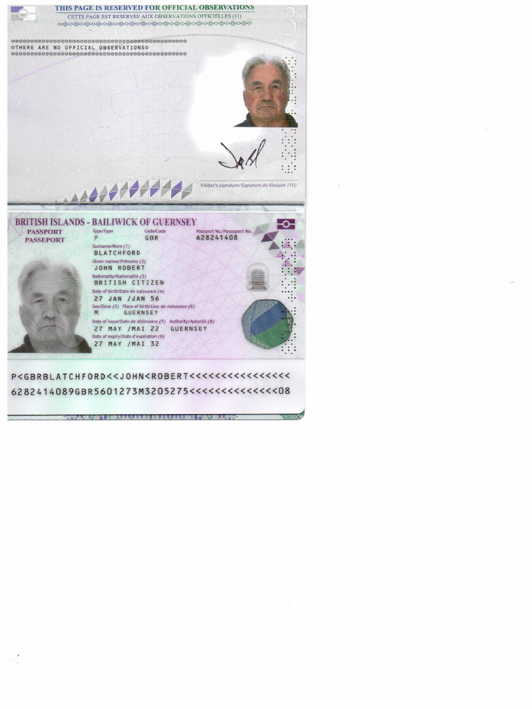 British Passport Details for Guernsey | PDF