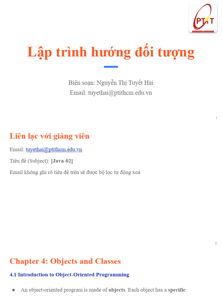 H11 BG Lap Trinh Huong Doi Tuong - C4 | PDF | Constructor (Object Oriented Programming ...