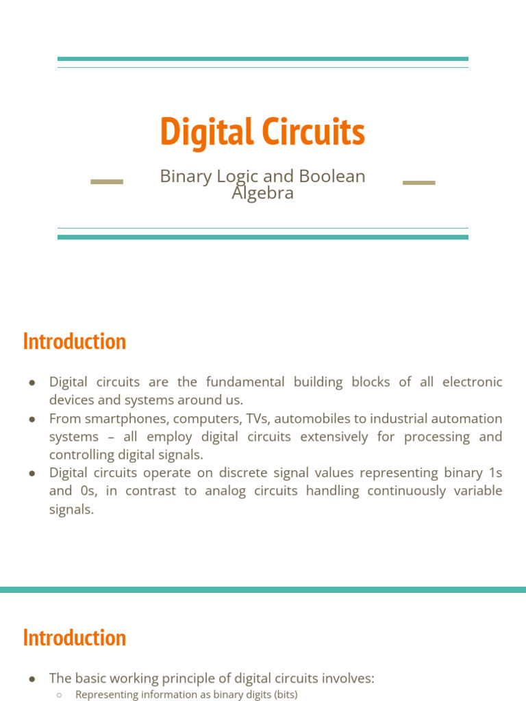 Digital Circuits Binary Logic And Boolean Algebra Pdf Boolean 2037