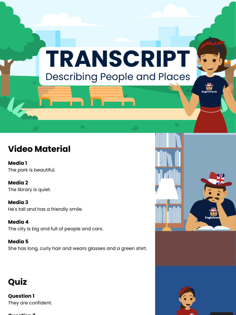 Transcript: Describing People and Places | PDF