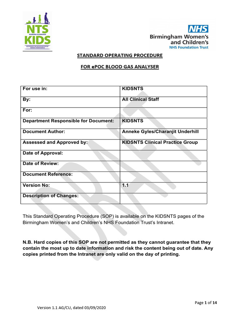 Epoc Standard Operating Procedure v2 | PDF | Syringe