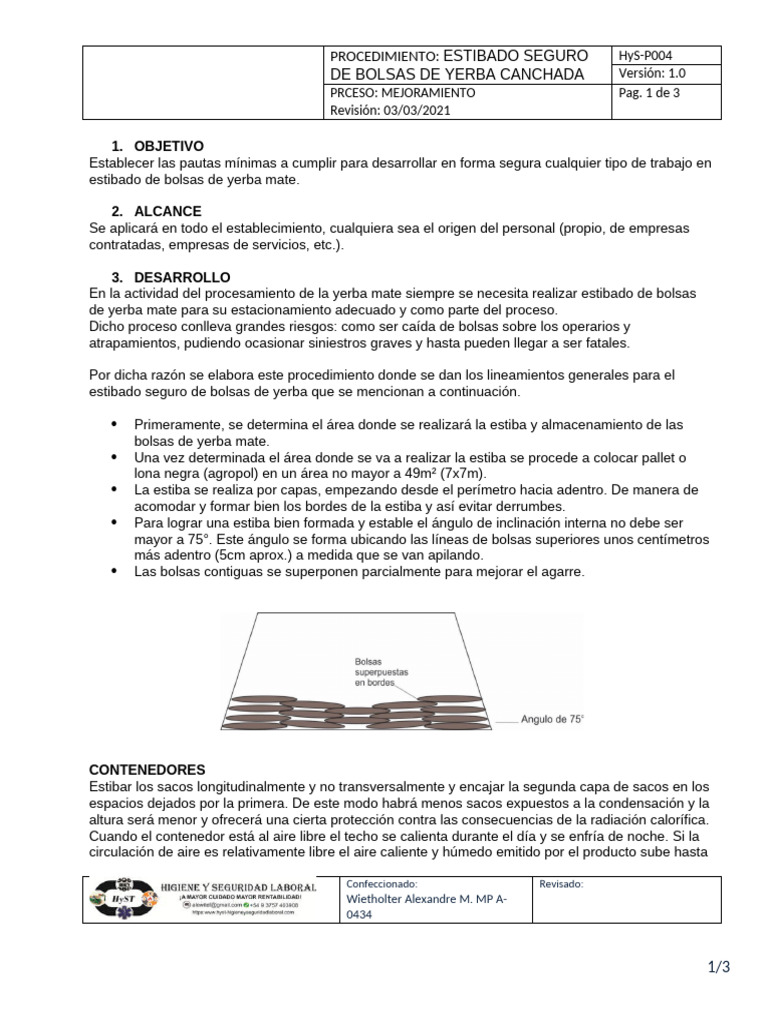 004 Procedimiento Estibado | PDF