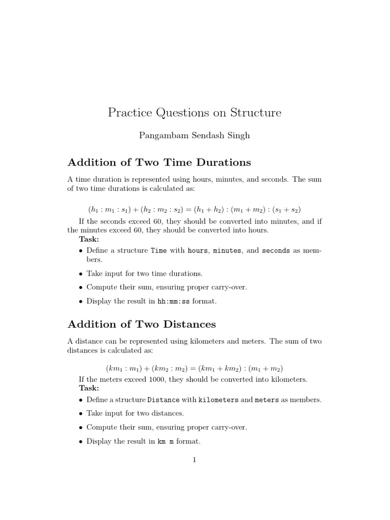 Structure-Based Addition Practice Questions | PDF