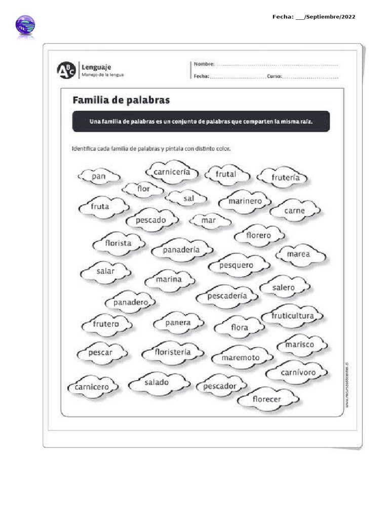 Guía Familia de Palabras | PDF