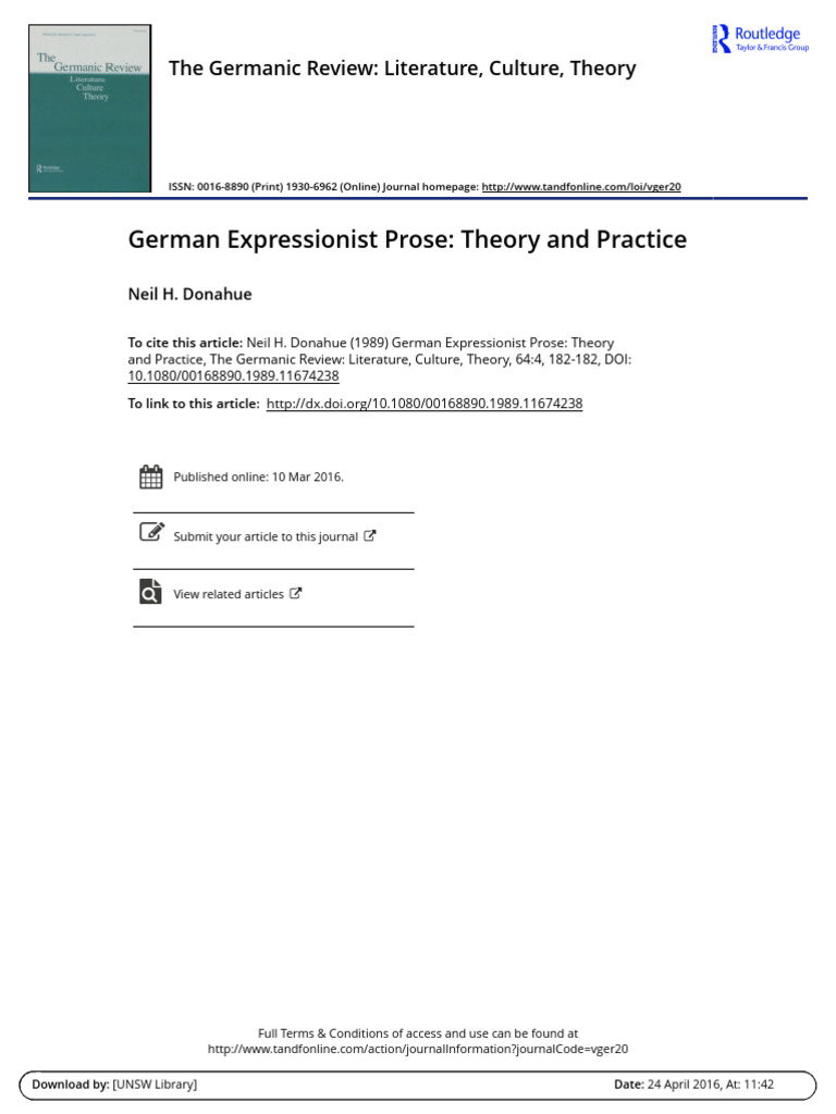 German Expressionist Prose Theory and PR | PDF | Expressionism