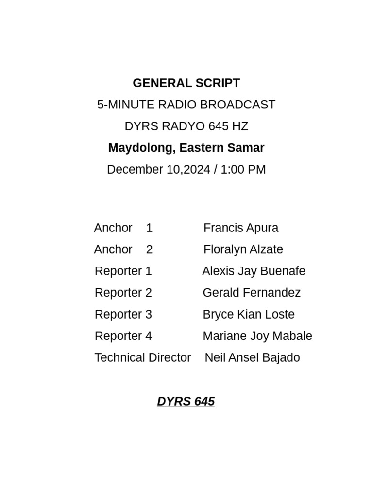 General Script-1 | PDF