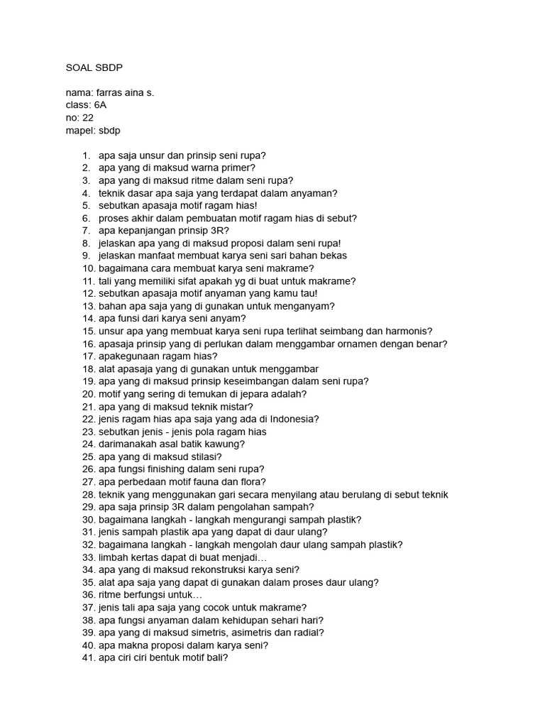 Soal SBDP | PDF