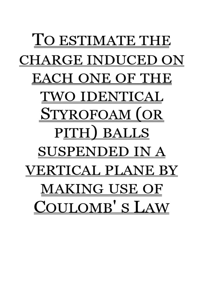 O Estimate The Charge Induced On Each One of The Two Identical Tyrofoam ...