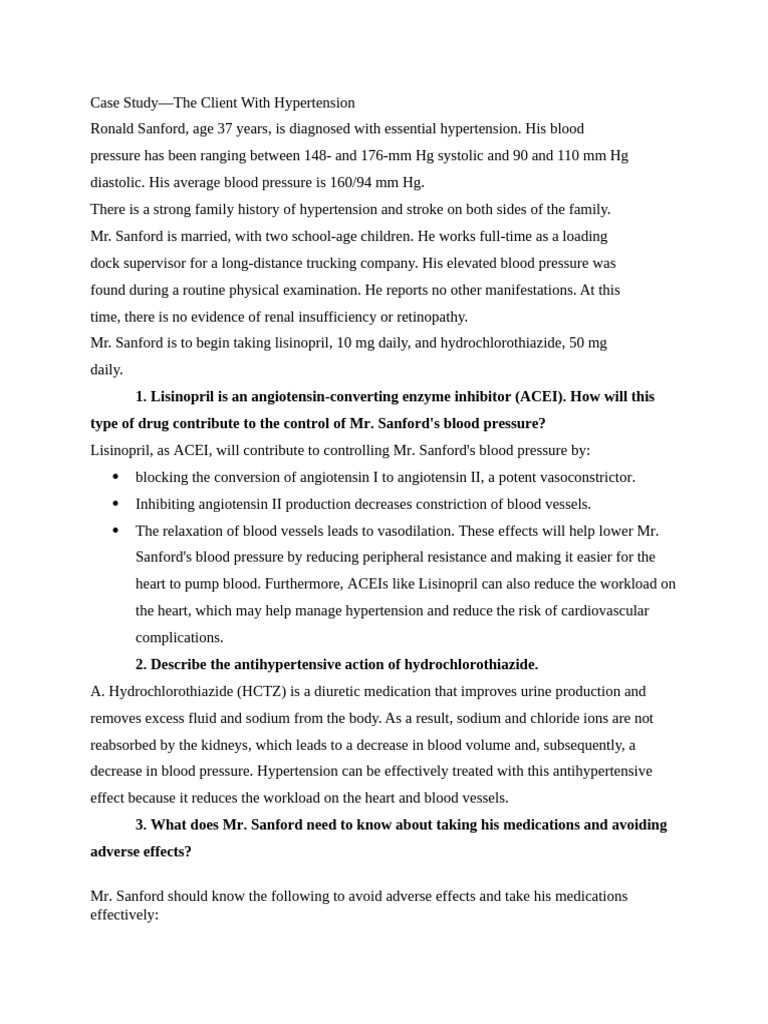 Case Study On A Client With HTN | PDF | Blood Pressure | Hypertension