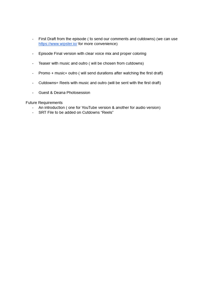 Episodes Requirements From Red Pepper | PDF