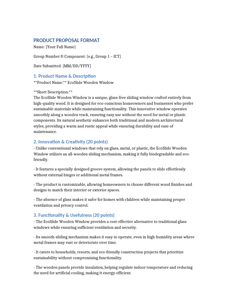 Product Proposal EcoSlide Enhanced | PDF | Wood | Woodworking