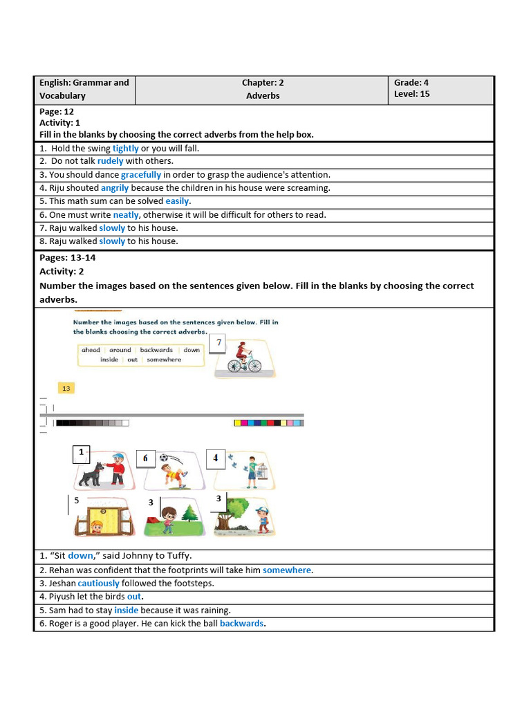 GV_Ch 2_Adverbs_Eng_Gr 4_Vol 3_TBAS 17 | PDF