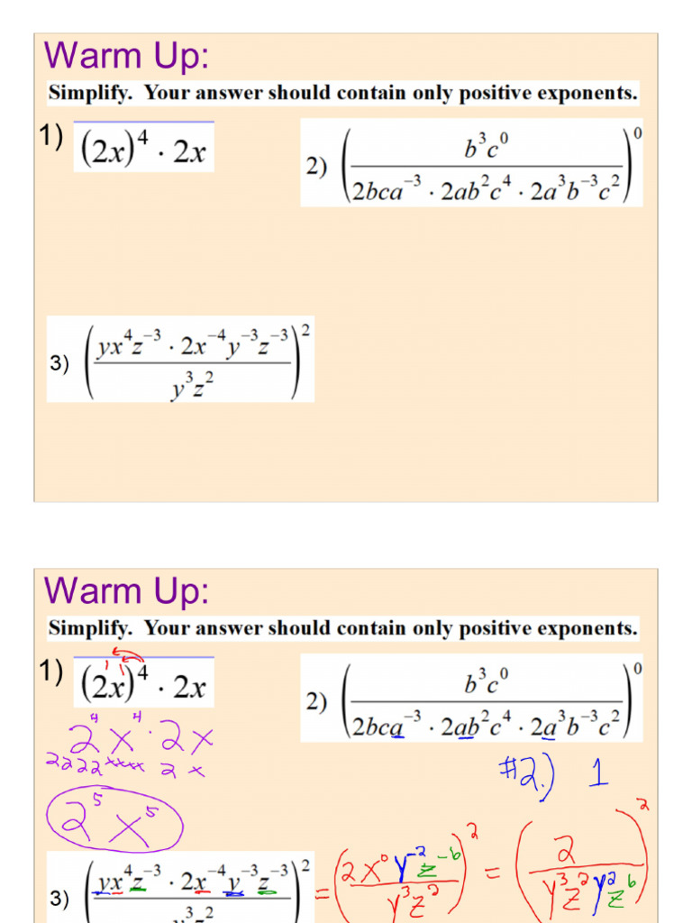 0304 - 9S - Properties of Exponents - Notes | PDF