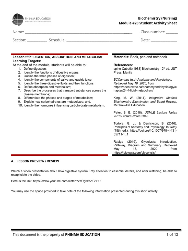 BIO 024 - SESSION 20 SAS NURSING (NEW FORMAT | PDF | Citric Acid Cycle ...